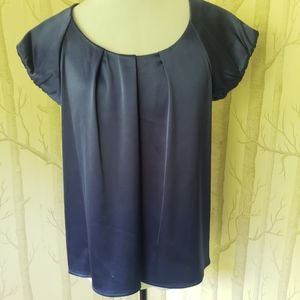 Theory | Tops | Theory Blue Satin Blouse Medium | Poshmark